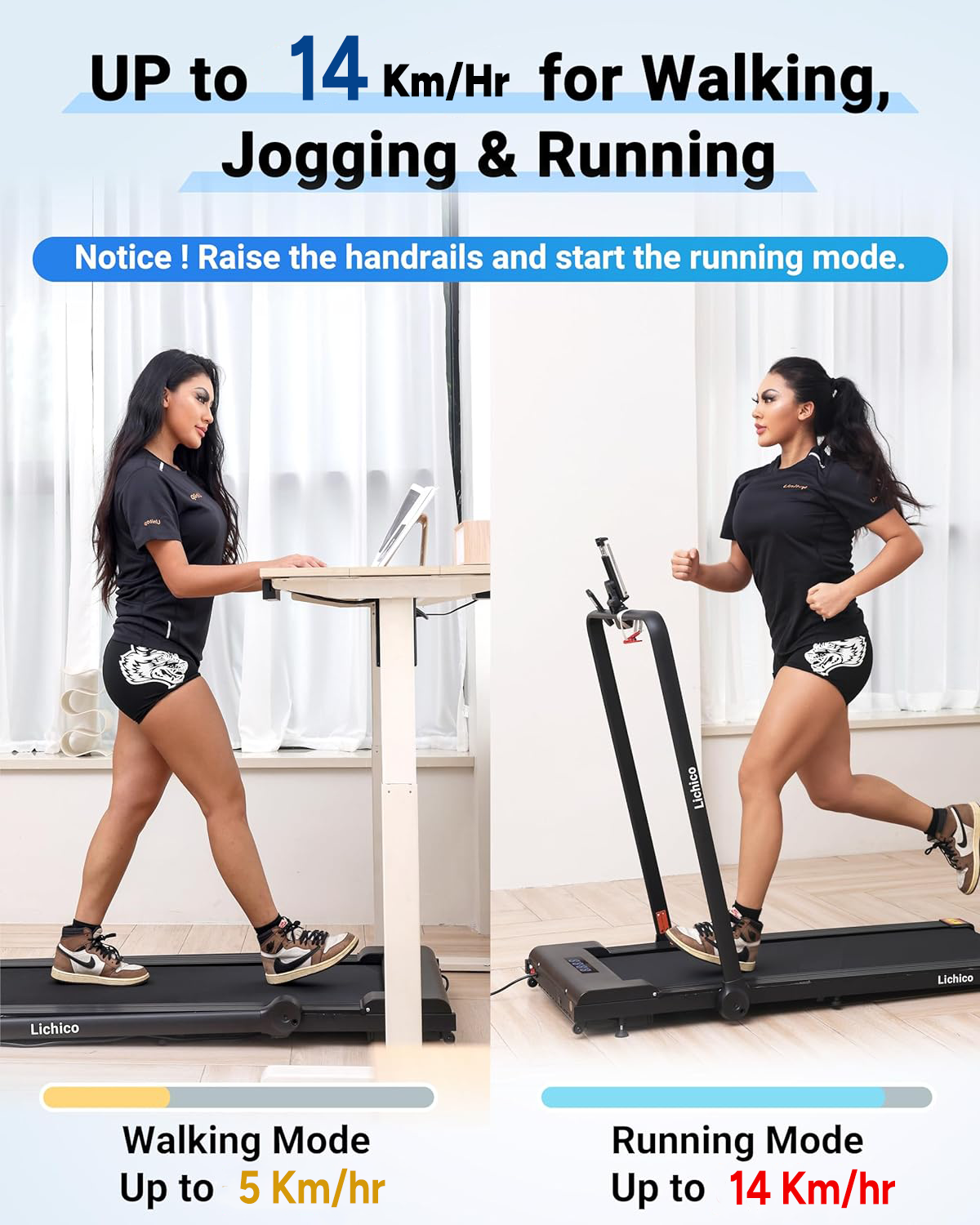 Xeed Fast - XD99 -2 in 1 Portable Folding Treadmill (3 Hp Peak) For Ho ...